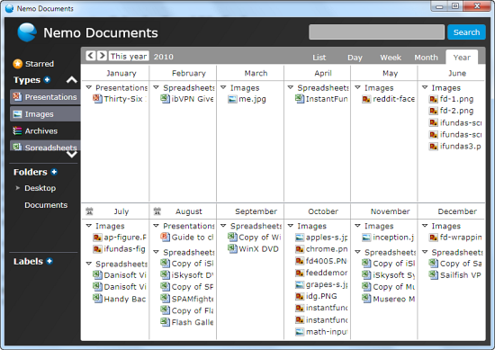Nemo Documents: Calendar Based File Explorer